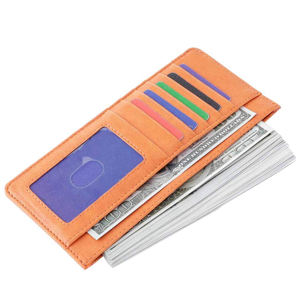 XEYOU Women's Credit Card Wallet Slim Long Zipper Pocket Purse for Coin, Receipt Multi-function Card Wallet for Ladies