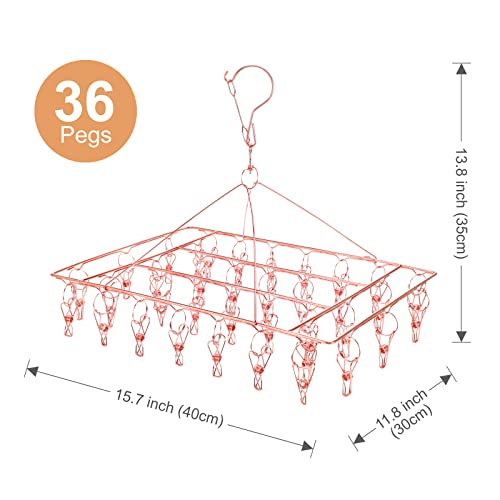 Skroad Stainless Steel Sock Drying Rack, Swivel Hook Wind-Proof Clothes Hanger Rack for Socks, Underwear, Shoe Insoles, Baby Clothes Gloves
