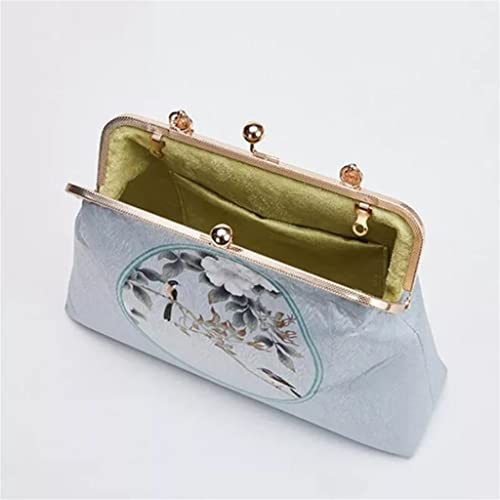 GPPZM Women's embroidered retro handbag Chinese evening dress bag with tassels