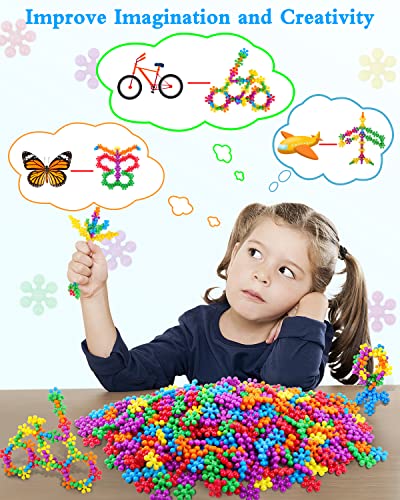 FASTSPOK Building Blocks, 500 Pieces Kids STEM Building Toys Discs Sets Interlocking Solid Plastic for Preschool Kids Boys and Girls Aged 3+, Creativity Kids Educational Toys