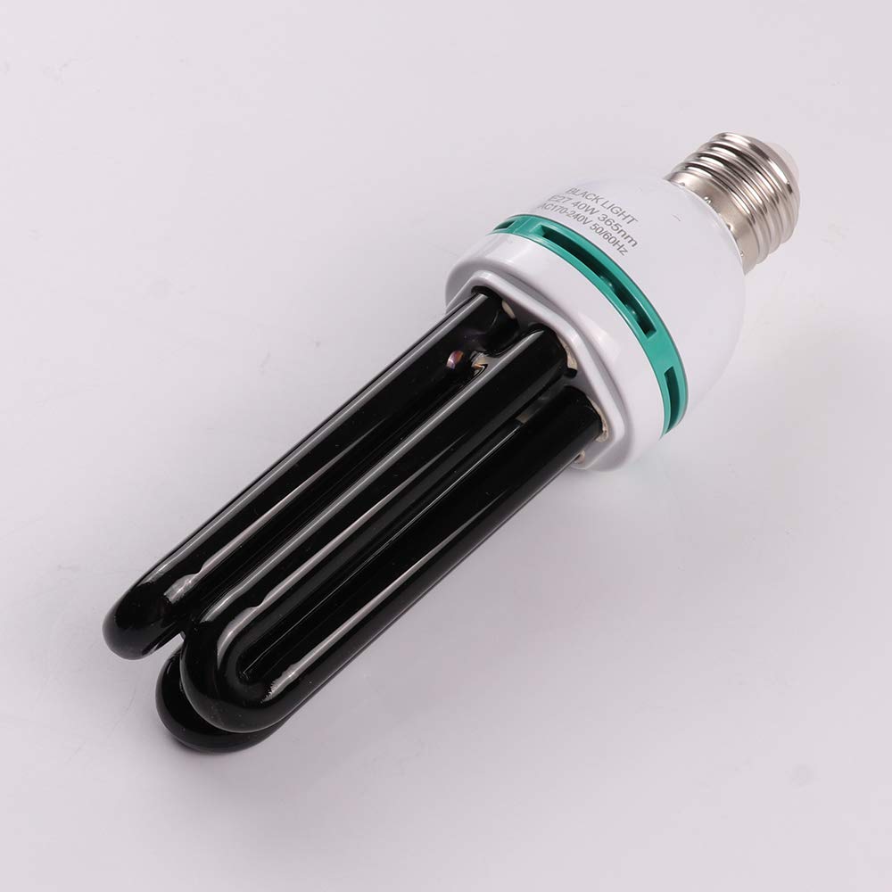 UV Black Light E27 220V 365nm Chicken Raising Fish Ponds Trap Light Breeding Light UV Black Bulb (Black Bulb 40W)