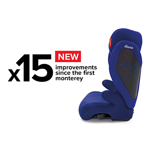 Diono Monterey 4DXT Latch, 2-in-1 High Back Booster Car Seat with Expandable Height, Width, Advanced Side Impact Protection, 8 Years 1 Booster, Blue