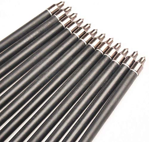 EROCK Carbon Shaft Archery Arrows 32inch with Black-White True Feather Spine 500 for Recurve Compound Bow Hunting Shooting Target Practice (6 Pack)