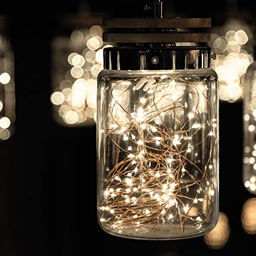 XNNATA Solar String Lights, 33Ft 100 LED Copper Wire Starry String Light, Indoor Outdoor Waterproof Solar Decoration Lights for Gardens, Home, Party Ornaments(White)