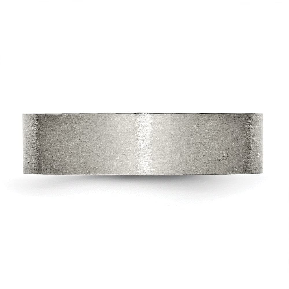 Diamond2Deal Titanium Flat 6mm Brushed Wedding Band Ring Size 8.5