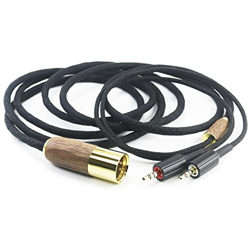 NewFantasia 4-pin XLR Balanced Male 6N OCC Copper Silver Plated Cord 4-pin XLR Balanced Cable Compatible with Sony MDR-Z7, MDR-Z7M2, MDR-Z1R Headphones Walnut Wood Shell