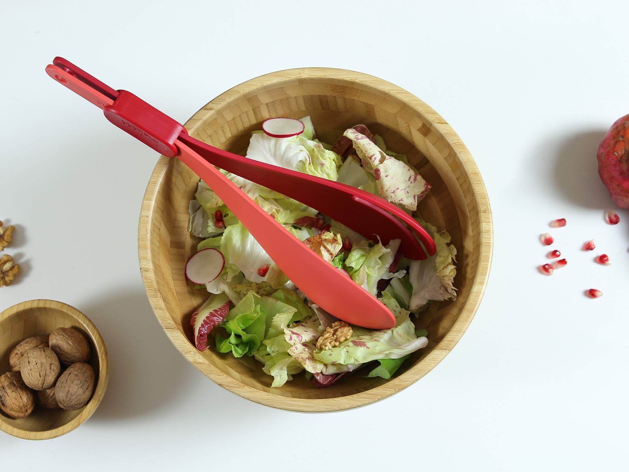 Trebonn Twins Salad Server Salad Cutlery Set consisting of Spoon and Fork. Use Separately for Mixing, use Together for Serving and Save Space in The Drawer