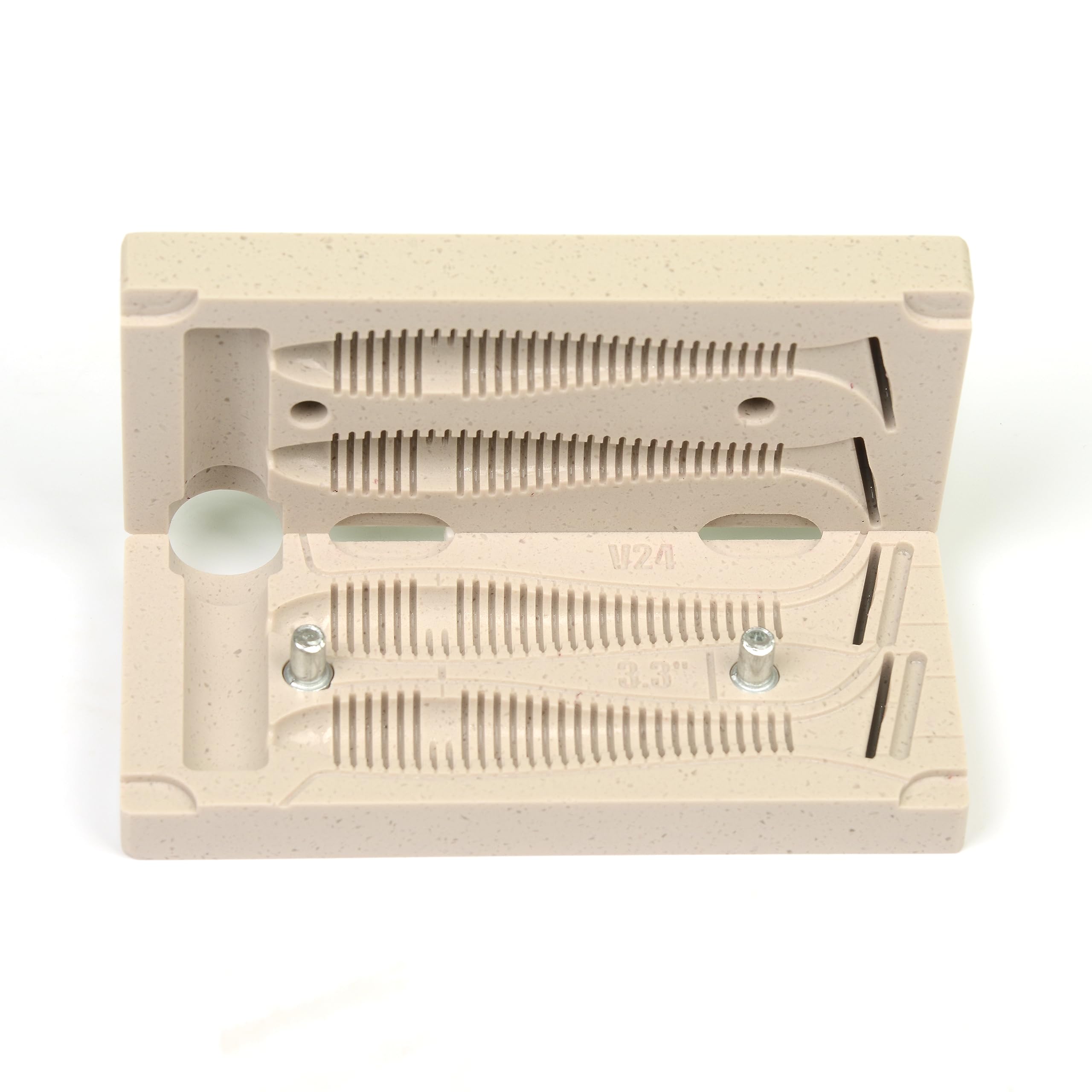 FatFish V24-2C Bait Mold Soft Plastiс Lure Making Injection Mold for Do-It Fishing Lures 3.3"