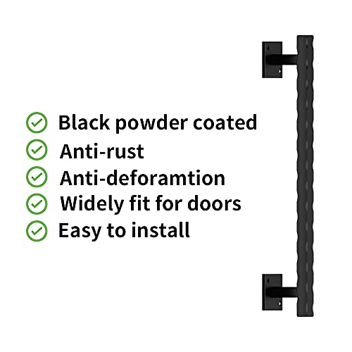 skysen Sliding Barn Door Handle Pull Black for Sliding Barn Door 12" Black(684)