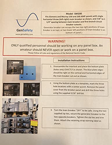 GenSafety SM200 Siemens & Murray 150A and 200A Generator Interlock Kit - Anodized