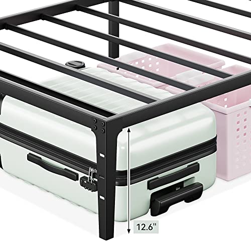 IDEALHOUSE 14 Inch Twin Metal Platform Bed Frame Heavy Duty Steel Slat No Box Spring Needed, Easy Assembly, Noise Free, Black (Twin)