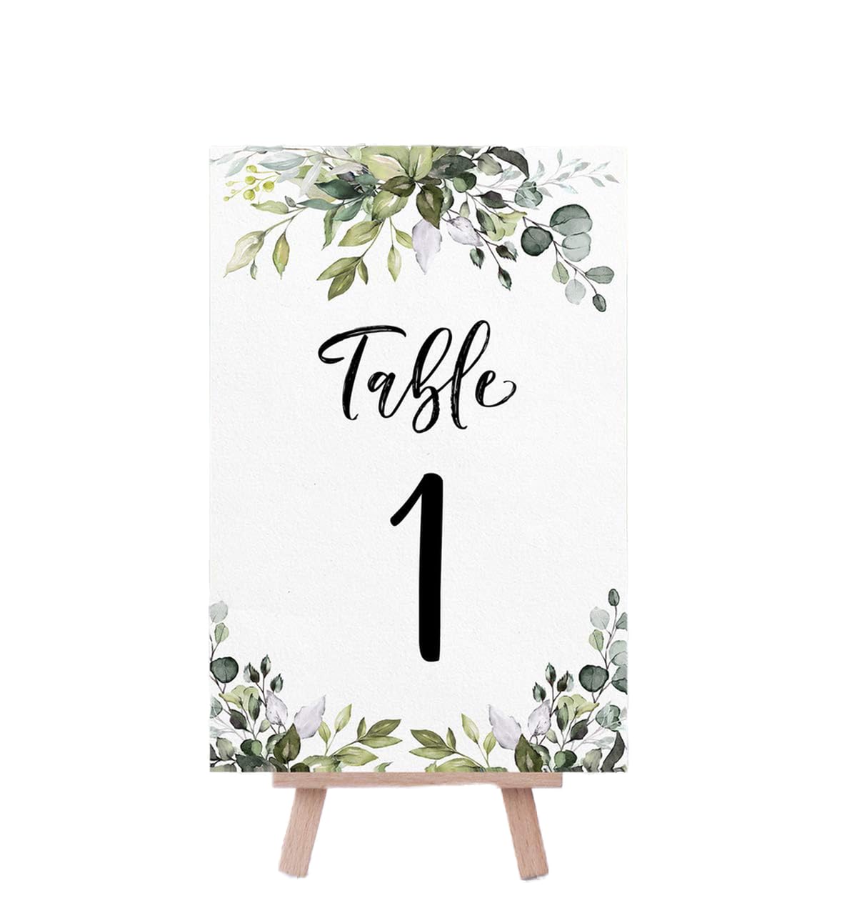 Printed Party Table Card Numbers Set, 1-25 and Head Table Card, Greenery