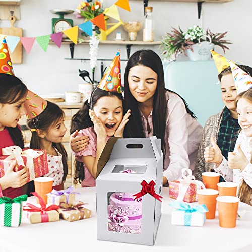 ValdiStore 4 Pack Tall cake boxes for tier cakes - 2 12 inch cake boxes 2 10 inch cake boxes Tall cake box cake boxes cake box cake carrier cajas para pasteles large cake box wedding cake boxes