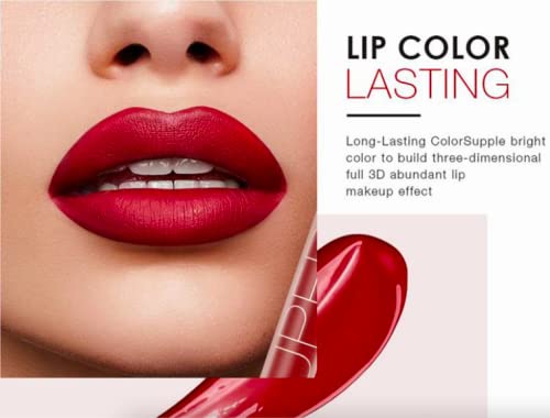 EVELIER Luxury Line: MUSE - Moisturizing Smooth Creamy Fruity Colors Lipstick Lipgloss - For Sexy Lips, Highly Pigmented, Instant Shine Lip Gloss (Raspberry Red)
