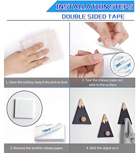 leiwo 50Pcs Heavy Duty Double Sided Foam Tape Strong Pad Mounting Adhesive Tape,Black Self-Adhesive Tape Include Square Round