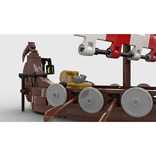 DIYI The Viking Ship Model Building Kit, Medieval Themed Design Style Modeling Pirate Ship Building Bricks Toy, MOC Building Blocks Compatible with Lego Viking Ship (314 Pieces)