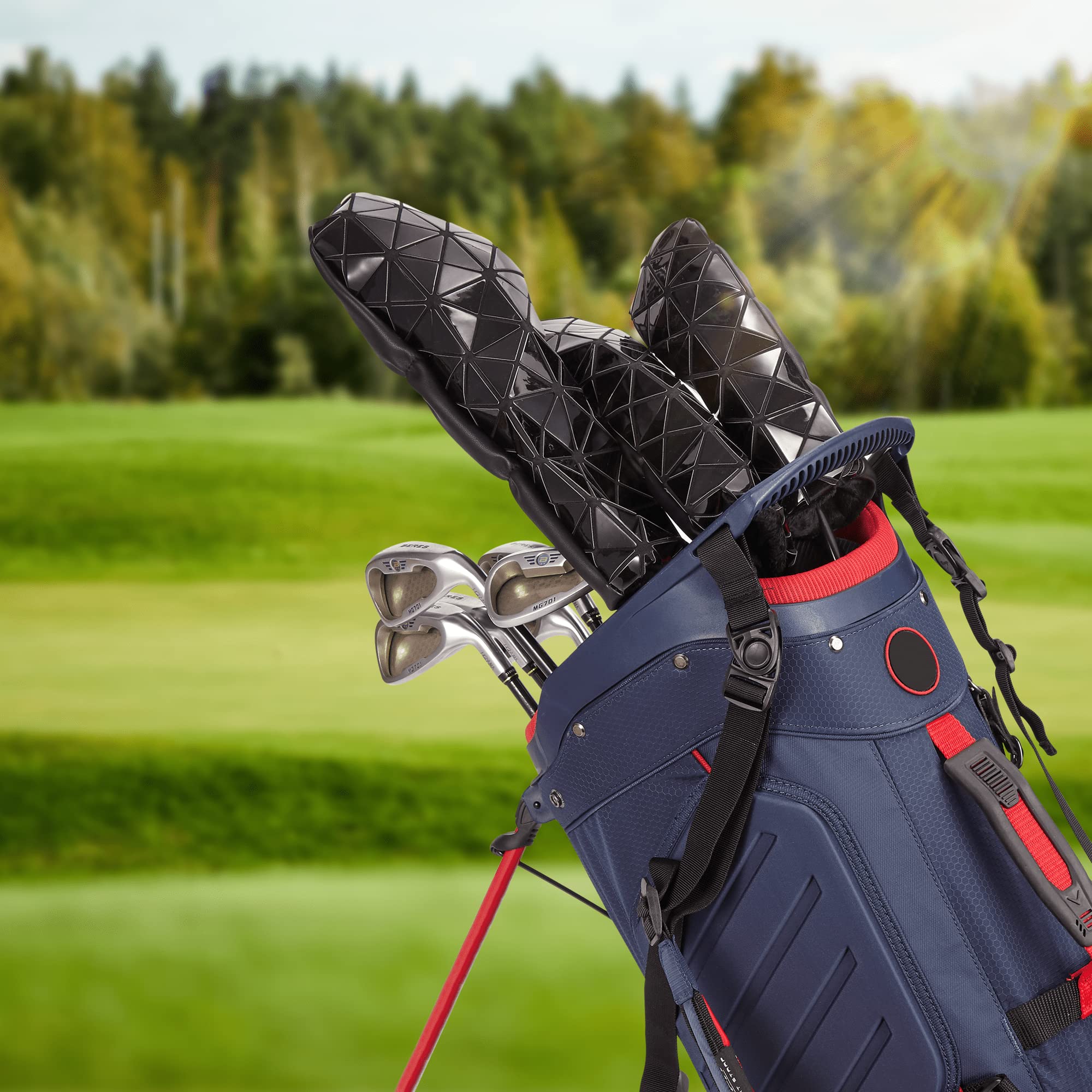 Faylon Golf Head Covers for Driver & Fairway Woods & Hybrid - Premium Leather Headcovers, Designed to Fit All Woods and Drivers (Hybrid(White))