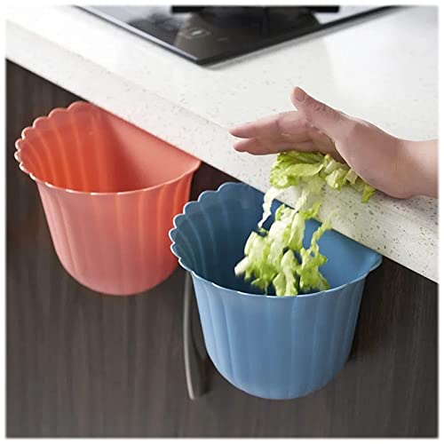 LELEBEAR 4pcs Hanging Trash Can, Hanging Trash Can for Kitchen Cabinet Door, Waste Bin for Kitchen (4Pcs White)