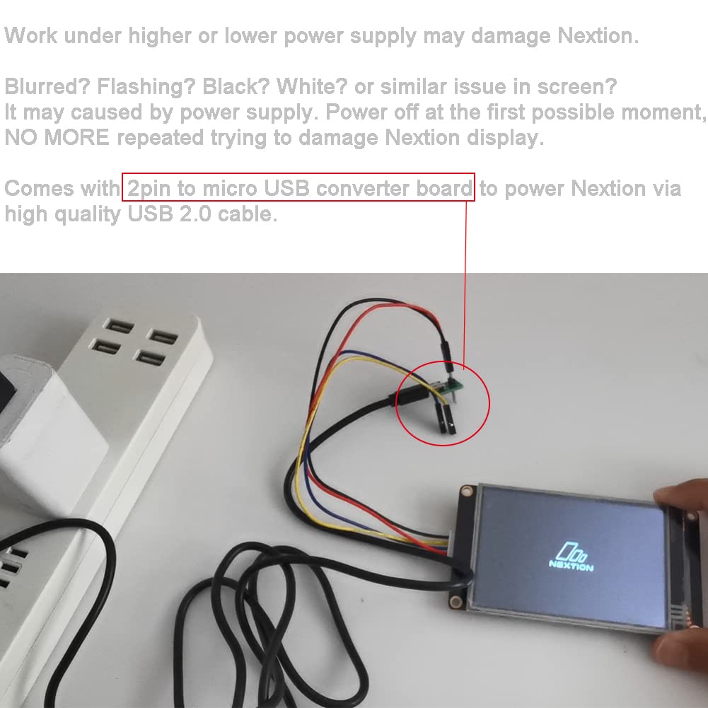 DIYmalls Nextion Enhanced 2.8 inch HMI Display Resistive Touch Screen 5V TFT LCD 320x240 for Arduino ESP32 ESP8266 (NX3224K028)