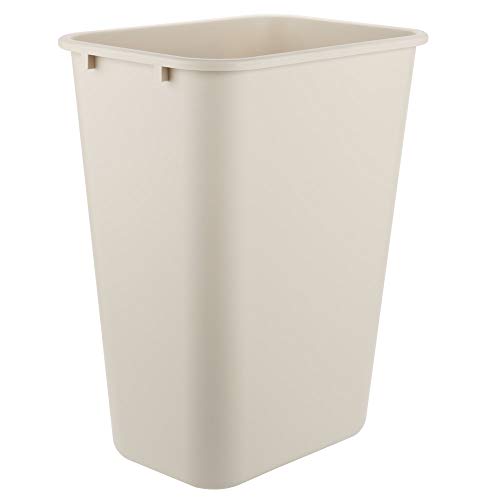 PRO&Family 41 Qt. / 10 Gallon / 38 Liters Beige Rectangular Wastebasket. Kitchen Garbage Can Office Trash Can Recycle Bin Waste Basket Touchless