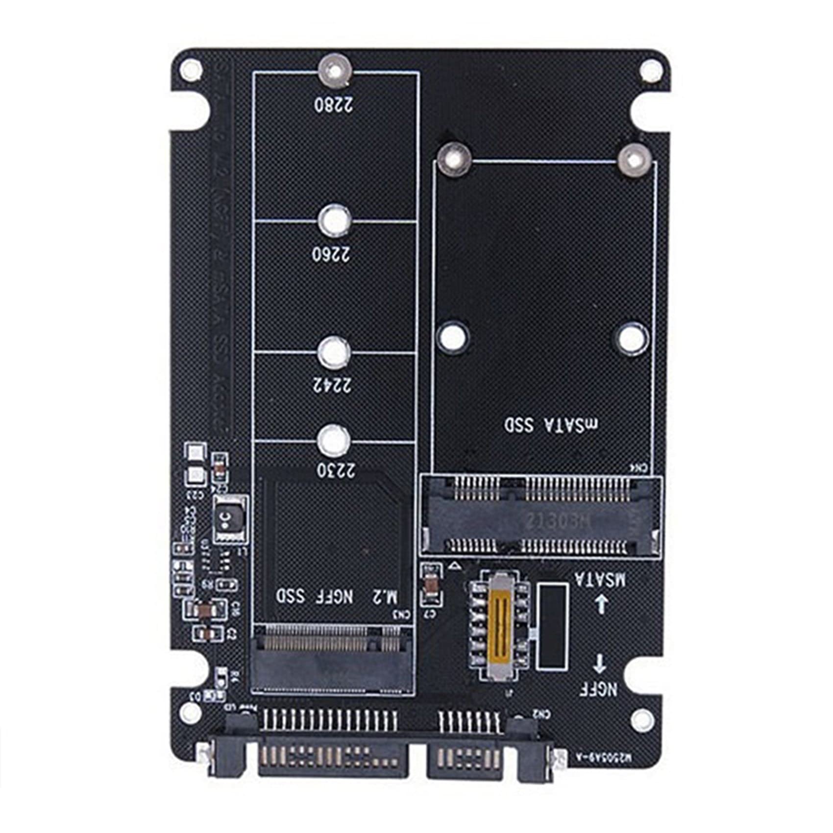 HICCYRODLY M.2 NGFF SSD to 3.0 Card MSATA SSD to 3.0 Riser Card 2 in 1 Card with USB3.0 Drive