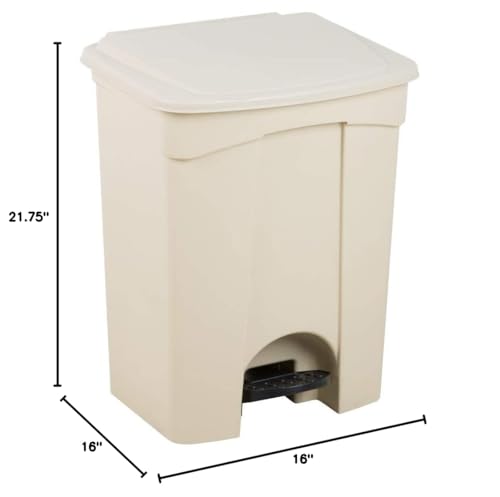 PRO&Family Set of 10! 48 Qt. / 12 Gallon Beige Rectangular Step-On Trash Can. Kitchen Garbage Can Office Trash Can Recycle Bin Waste Basket Touchless