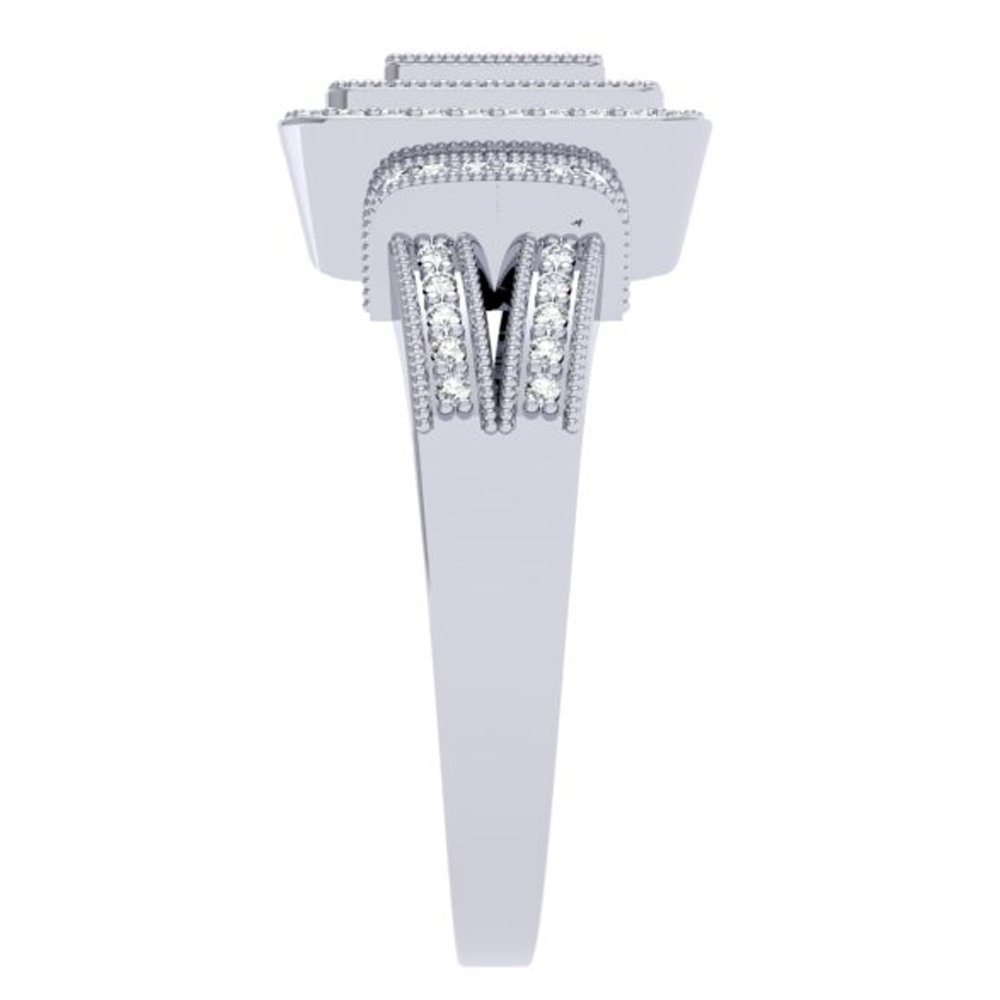 Dazzlingrock Collection 0.33 Carat (Cttw) Sterling Silver Round Diamond Women Split Shank Promise Ring 1/3 CT, Size 7