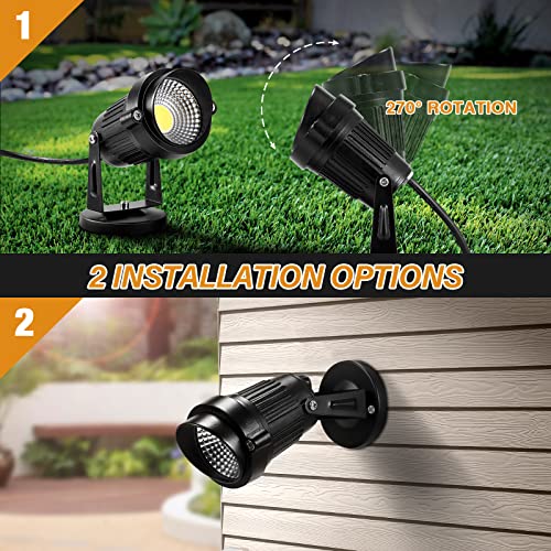 Lemonbest LED Landscape Up Down Light 5W White LED Decorative Spotlight Lamp 110V with Plug for Indoor Outdoor Yard Step Wall Lighting (Warm White)(NO Spike