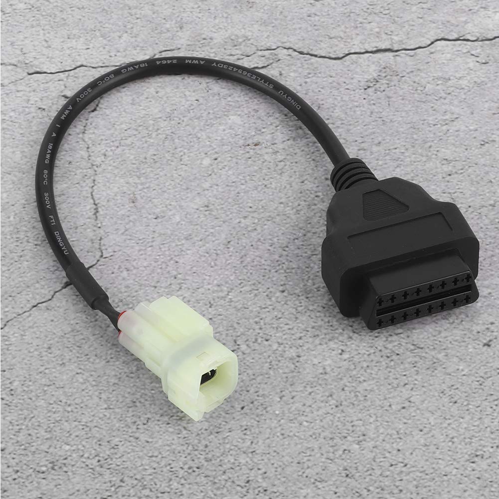 Duokon 4 Pin OBD2 Adapter, Small Size OBD2 Convertor Motorcycle Fault Detection Parts Fit for Motorbikes or Similar