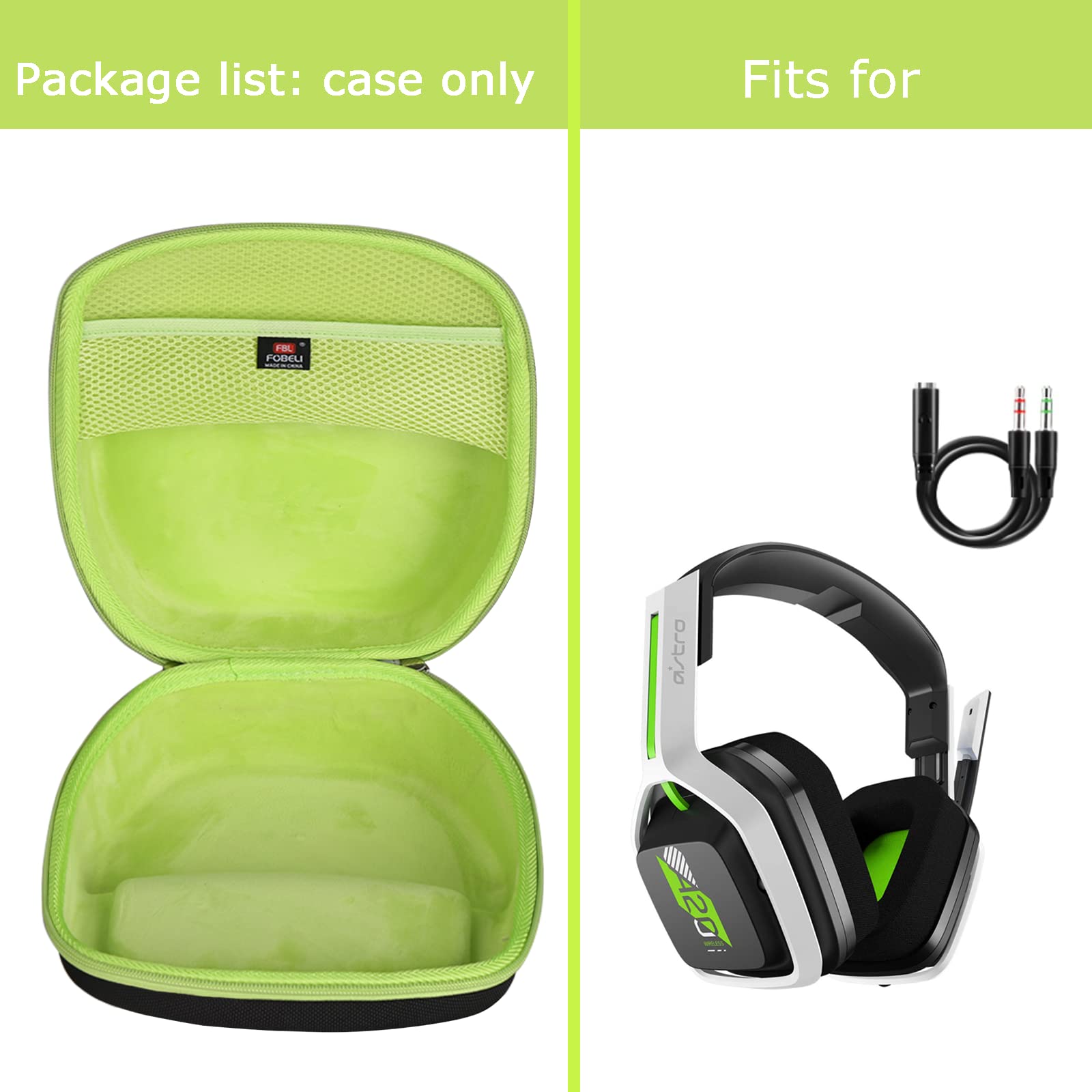 FBLFOBELI Hard Storage Case Compatible With ASTRO Gaming A20 Wireless Headset Gen 2 for Xbox Series X | S, Xbox One, PC & Mac, Headset Carrying Cases Portable Travel Bag (Case Only)