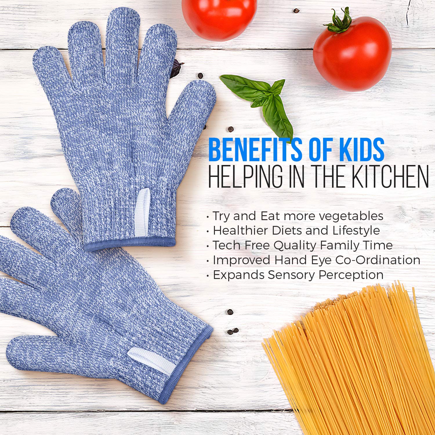 TruChef Kids Knife Set For Cooking and Kids Cut Resistant Gloves (Small) Bundle