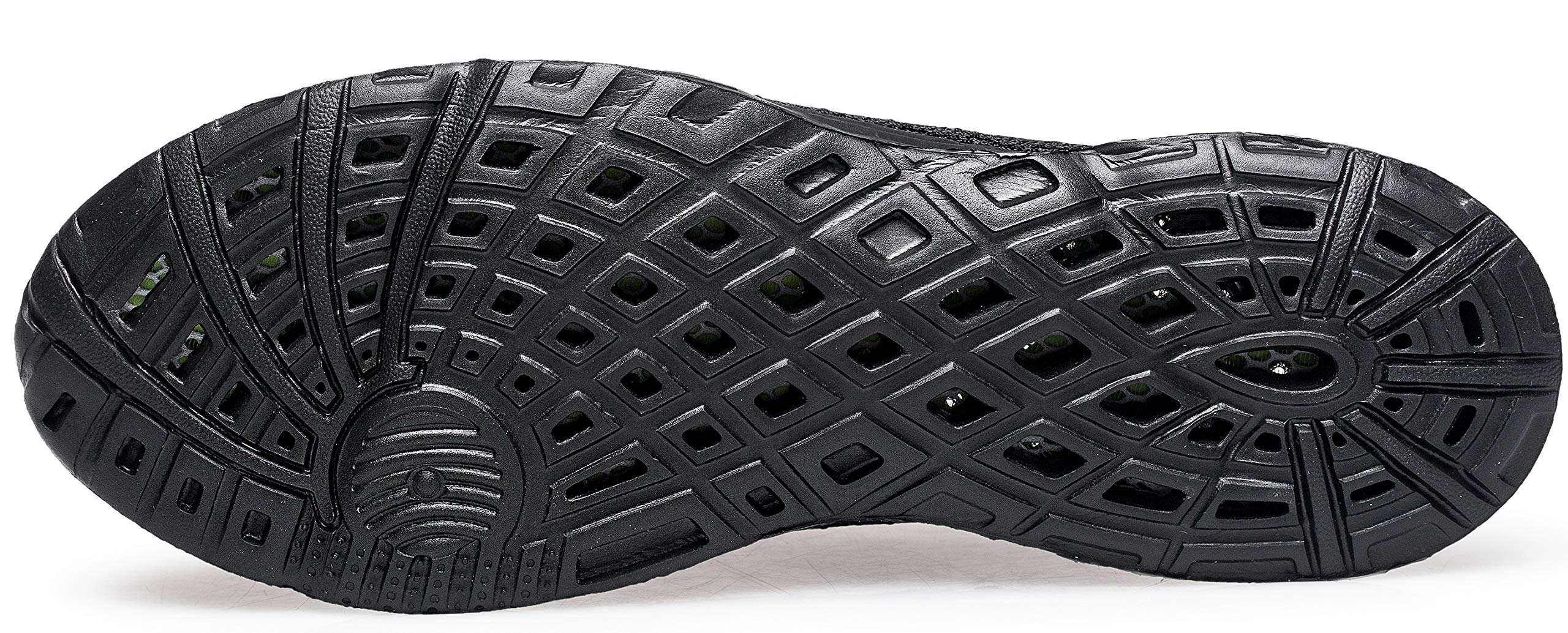 DOUSSPRT Men's Water Shoes Quick Drying Sports Aqua Shoes Dark Allblack Size 9.5