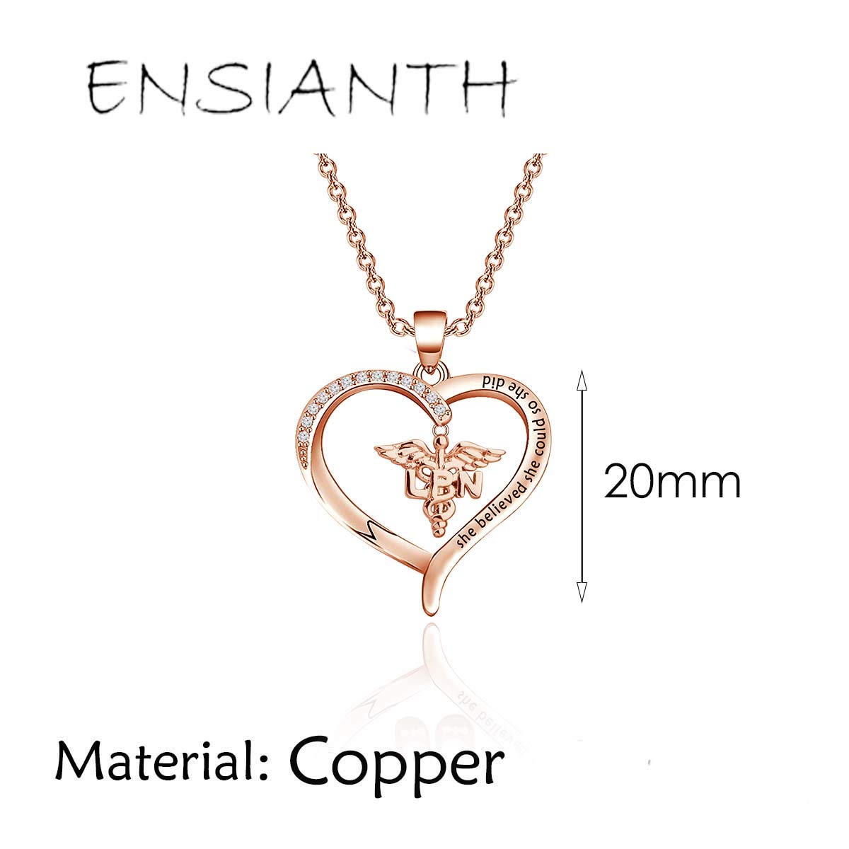 ENSIANTH LPN Gift LPN Necklace Licensed Physicians Nurse Gift Nursing Student She Believed She Could So She Did Inspiration Gift (LPN NE RG)