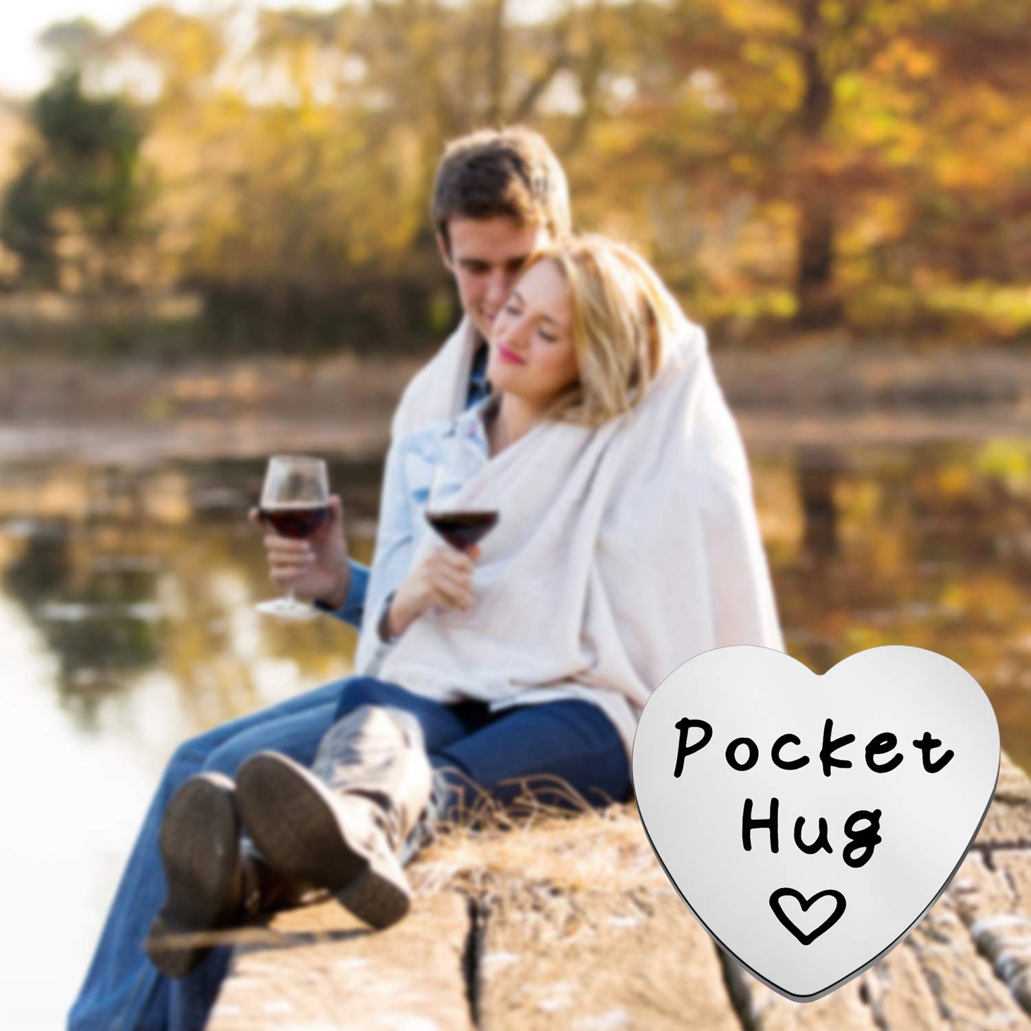 ENSIANTH Pocket Hug Token Long Distance Relationship Gift for Girlfriend Boyfriend Valentine’s Day Gift