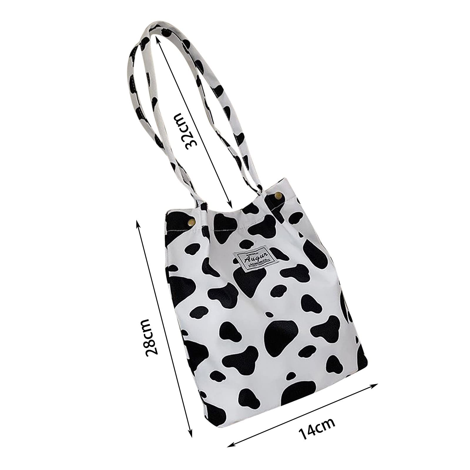 Graywhsky Women's Korean Version Cow Butterfly Printed Shoulder Bag Student Retro Canvas Bag Mens Shoulder Bag