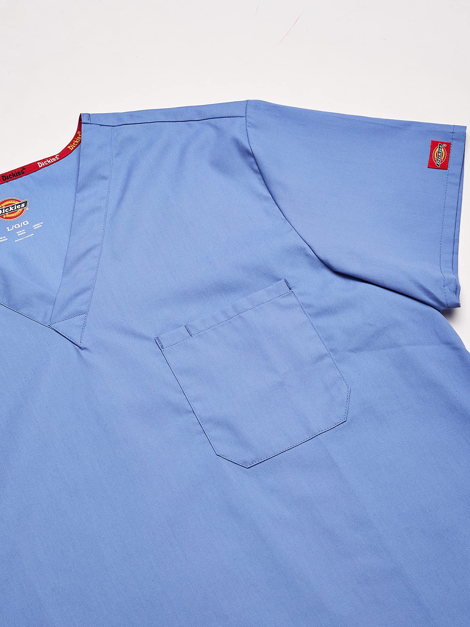 Dickies Men's Big and Tall Signature V-Neck Scrubs Shirt, Ceil Blue, XXXXX-Large
