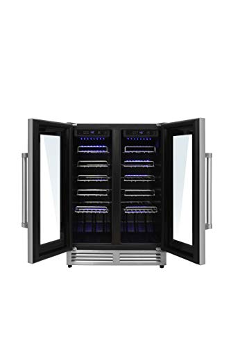 THOR Kitchen Freestanding/Under-Counter 24-Inch Dual Zone Wine Cooler in Stainless Steel - Model TWC2402