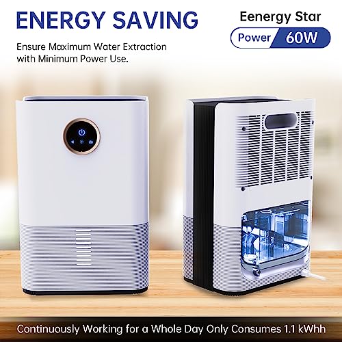 PTHRAOUTA dehumidifier for basement bathroom RV home closet indoor indoor 33.8 oz water tank(800 sq.ft) small dehumidifiers safe mini drainage auto-off odor removal 2 duak-core portable dehumidifier 5 colorful lights remove moisture quite silent car deh