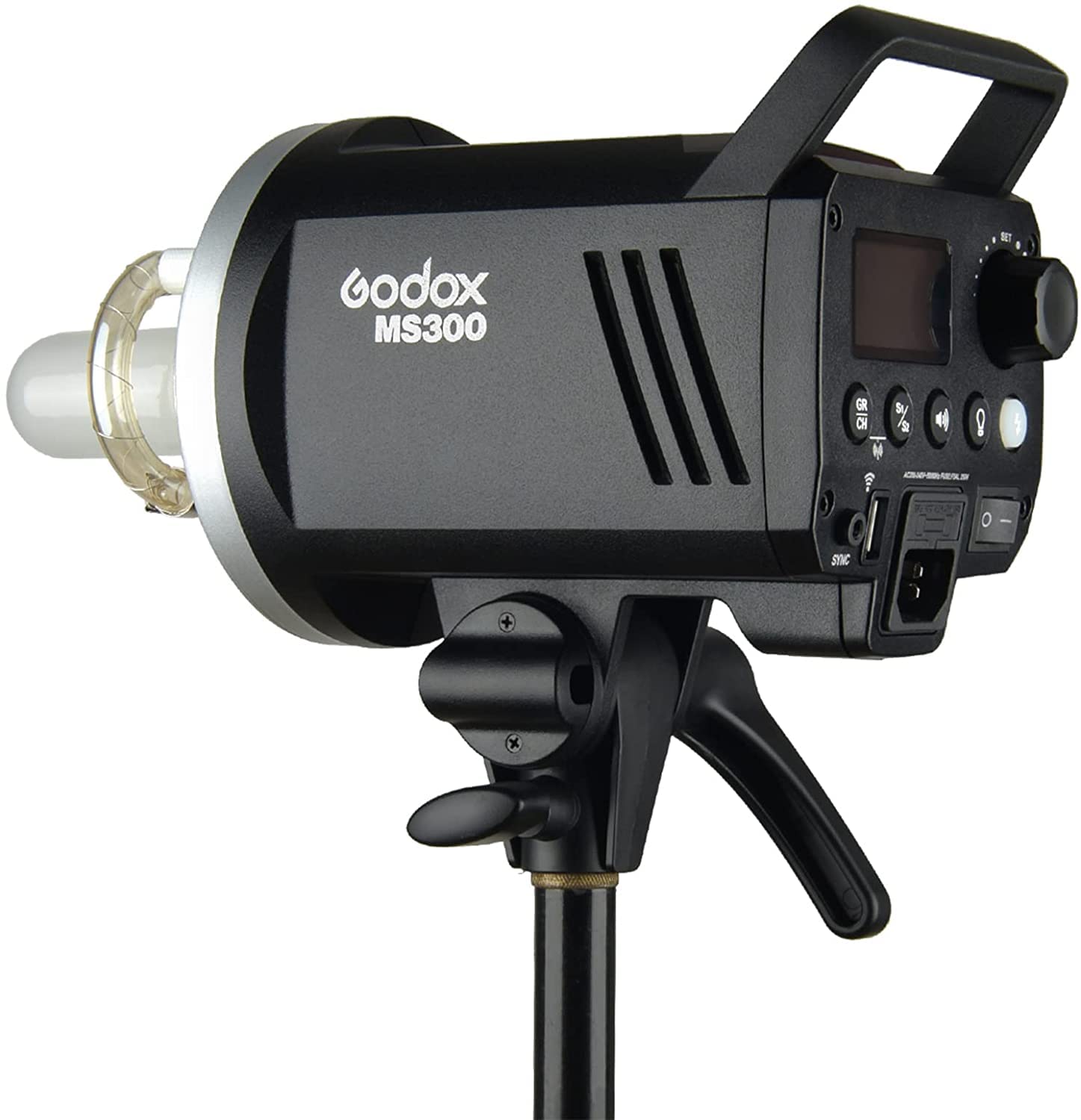 Godox MS300 Studio Light Kit, 900W Studio Strobe Flash, GN58 5600K, Built-in Godox 2.4G Wireless X System, 0.1～1.8S Recycle Time, Bowens Mount with Honeycomb Grid Softbox + 110in Light Stand + Bag