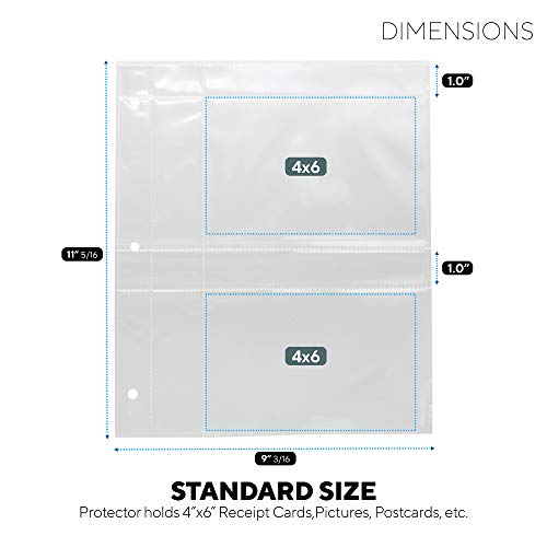Toucan Craft Supplies Recipe Card Protectors, Refill Sheets for 3 Ring Binders, Recipe Book Pocket Page Sheet Protectors, Holds 4 x 6-inch pockets, 4 Cards Per Sheet, Clear 50 Pack
