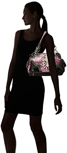 Western Cross Leopard Handbag Rhinestone Pocket Purse With Matching Wallet (PINK)