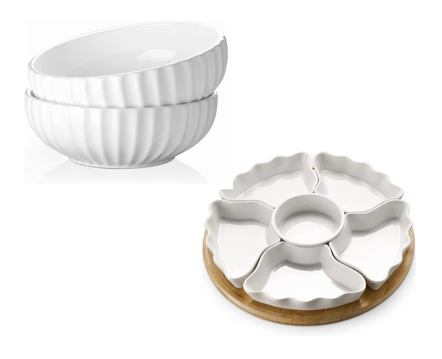 DOWAN Bundle 12 Inches Lazy Susan Appetizer Serving Tray