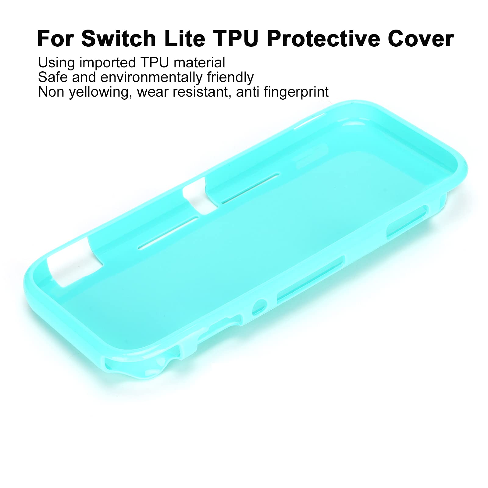 Entatial TPU, Game Console Wear Resistant Comprehensive Protection Comfortable Portable Half Packed Precise Cutou for Switch Lite(Turquoise)