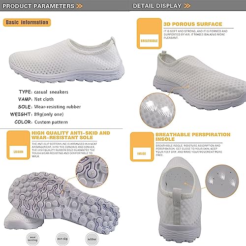 FUIBENG Maple Leaf Thanksgiving Women Slip On Water Shoes Mesh Flat Sneaker Unisex Walking Shoes Footwear Loafers US 11