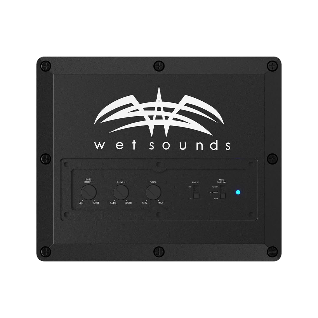 wet sounds | Stealth AS-6 | High Efficiency, 6.5" Active Marine Powered Subwoofer with Built-in 250 Watt Amp | Remote Level Control Included (Black)