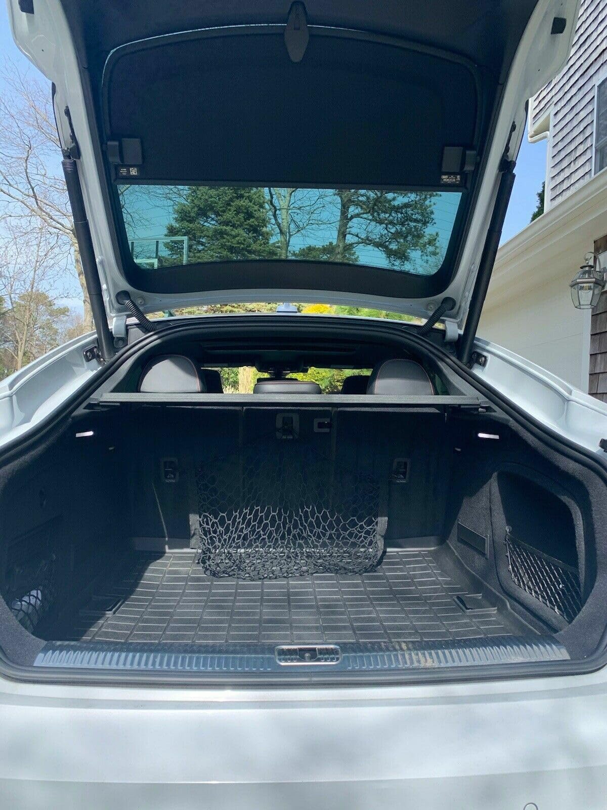 EACCESSORIES EA Trunk Rear Seats Organizer Cargo Net for Audi A5 RS5 S5 Sportback 2018-2023-Envelope Style Cargo Net for Hatchback-Premium Mesh Car Trunk Organizer-Compatible with A5 RS5 S5 Sportback