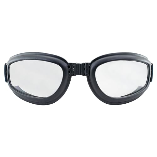 Epoch Eyewear Folding Padded Motorcycle Goggle with Clear Lens