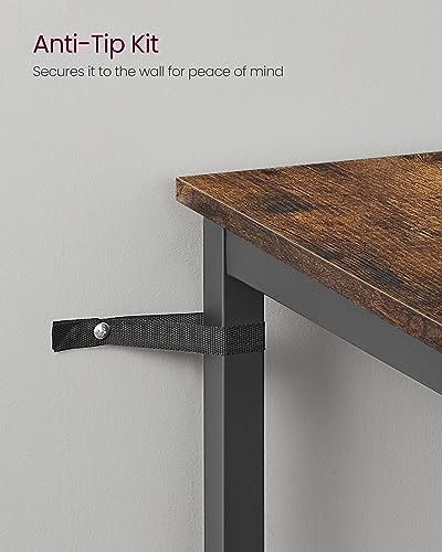 VASAGLE Bar Table, Small Kitchen Dining Table, High Top Pub Table, Height Cocktail Table for Living Room Party, Sturdy Metal Frame, 23.6 x 23.6 x 36.2 Inches for Narrow Spaces, Rustic Brown and Black