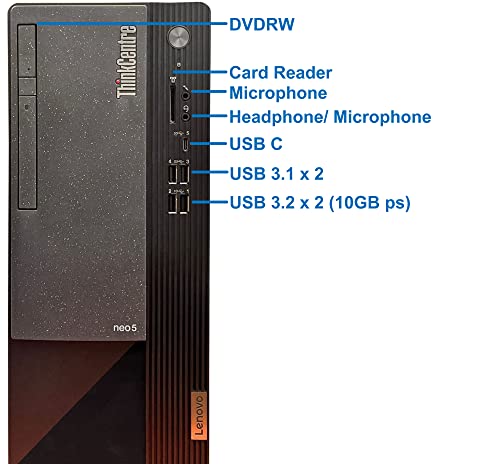 Lenovo ThinkCentre Neo 50T Gen3 Tower, Intel i9-12900K, 64GB Ram, 4TB NVMe SSD, DisplayPort, HDMI, VGA, DVDRW, USB C, SD Card Reader, Wi-Fi, BT, Windows 11 Pro