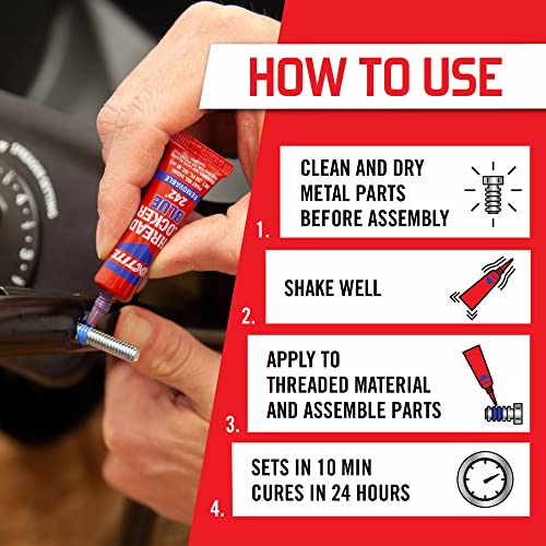 TEKTON 1/4 Inch Drive Dual-Direction Click Torque Wrench (10-150 in.-lb.) | TRQ21101 & Loctite Threadlocker Blue 242 Nut/Bolt Locker